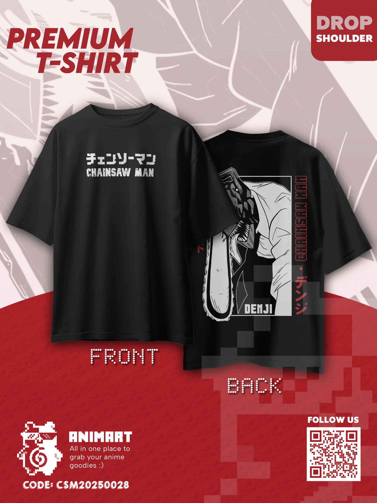 Simply Chainsaw Man – Chainsaw Man Drop Shoulder T-Shirt - AniMart