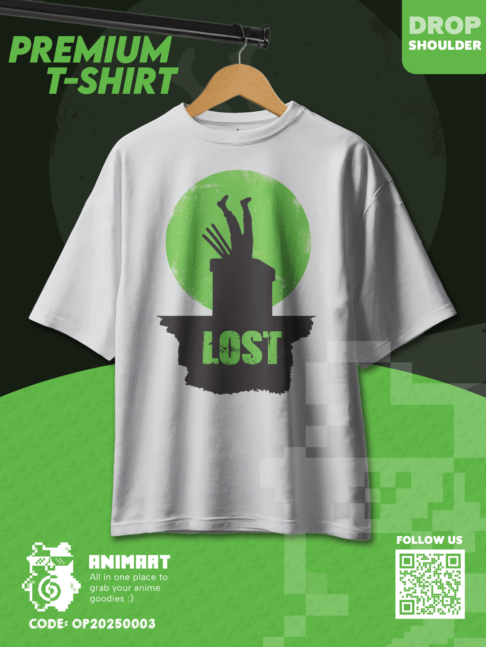 Zoro Lost – One Piece Drop Shoulder T-Shirt (Halal Edition) - AniMart