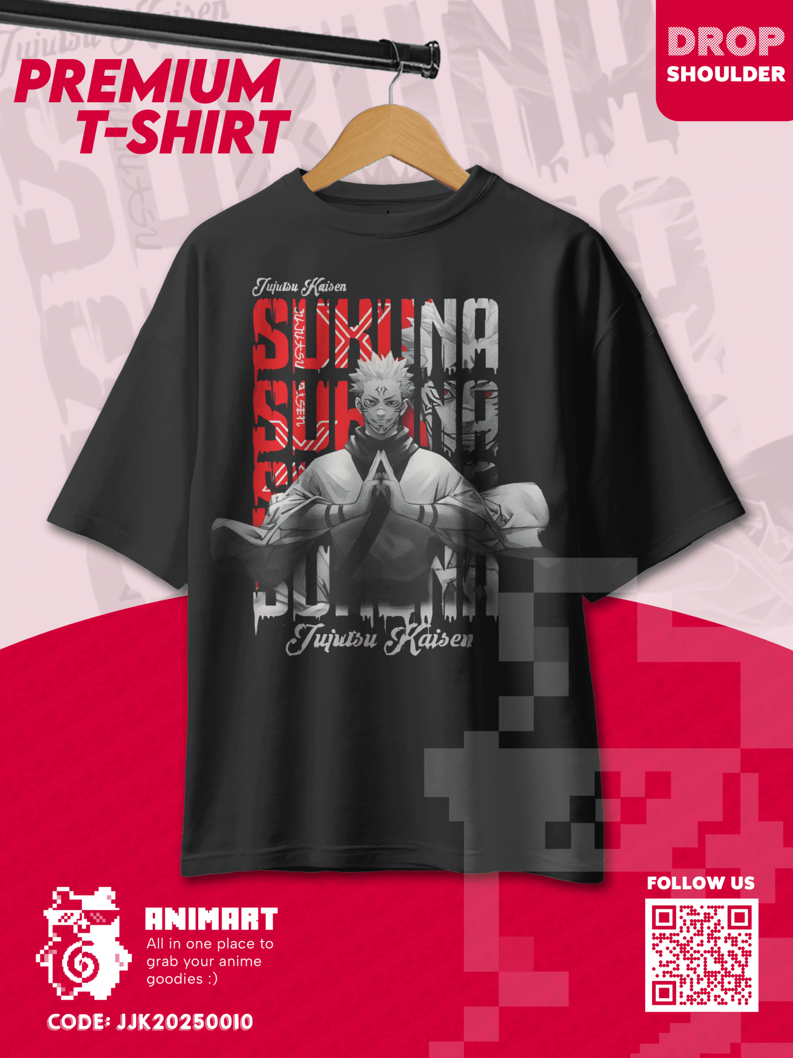 Sukuna Hand Sign Pose – Jujutsu Kaisen Drop Shoulder T-Shirt - AniMart