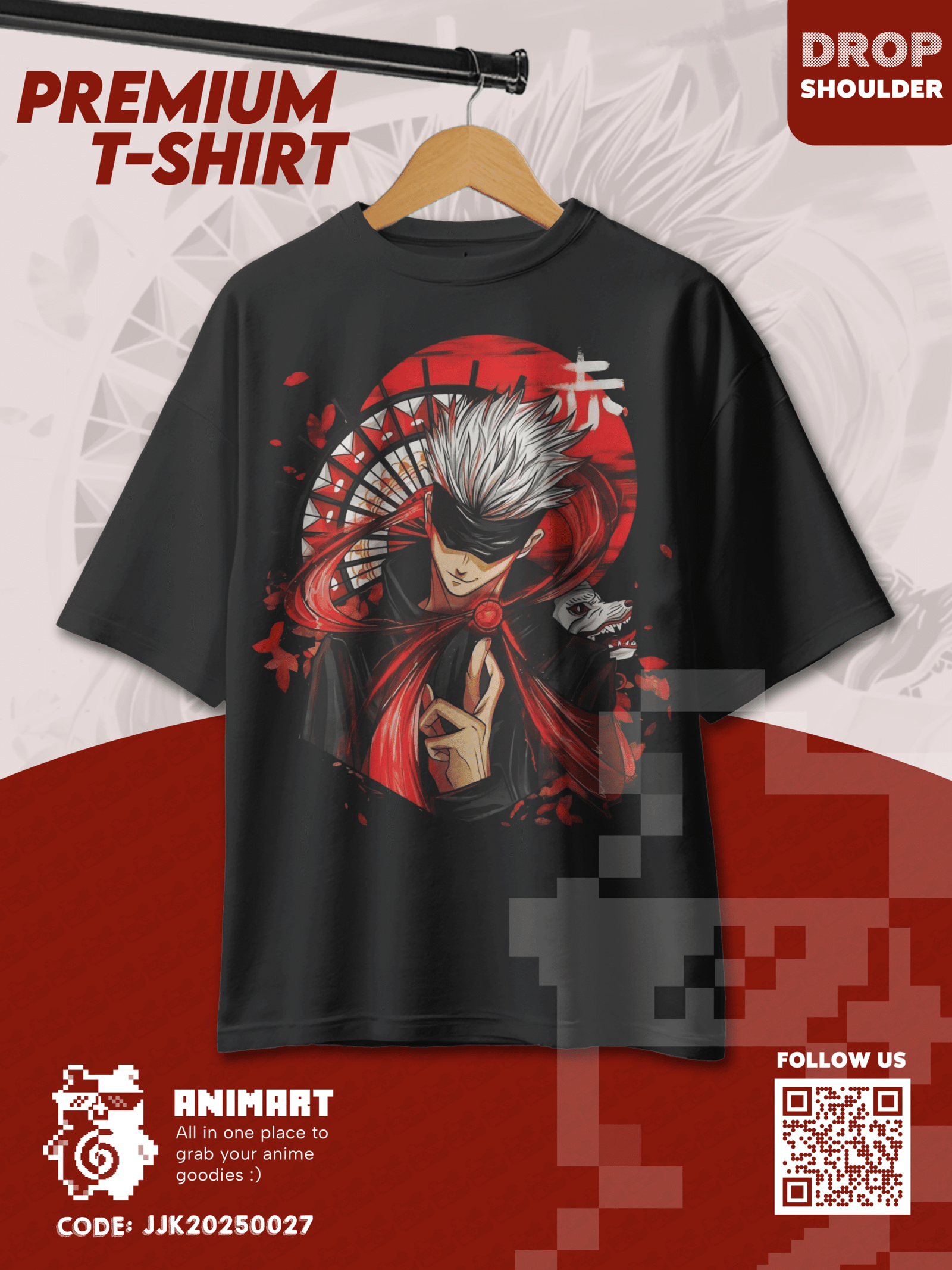 Gojo Reversal Red – Jujutsu Kaisen Drop Shoulder T-Shirt - AniMart