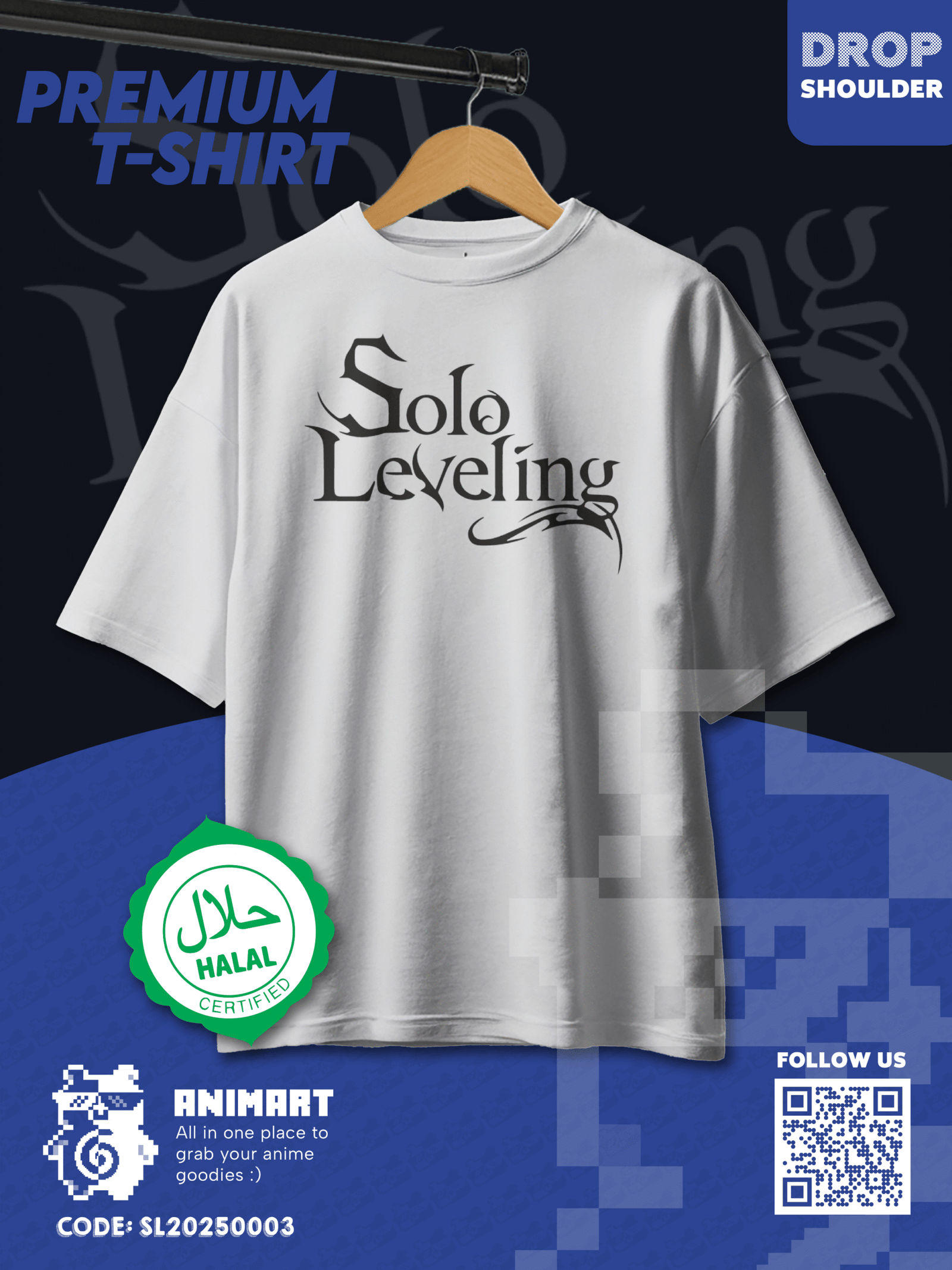 Solo Leveling Branding – Solo Leveling Drop Shoulder T-Shirt (Halal ...