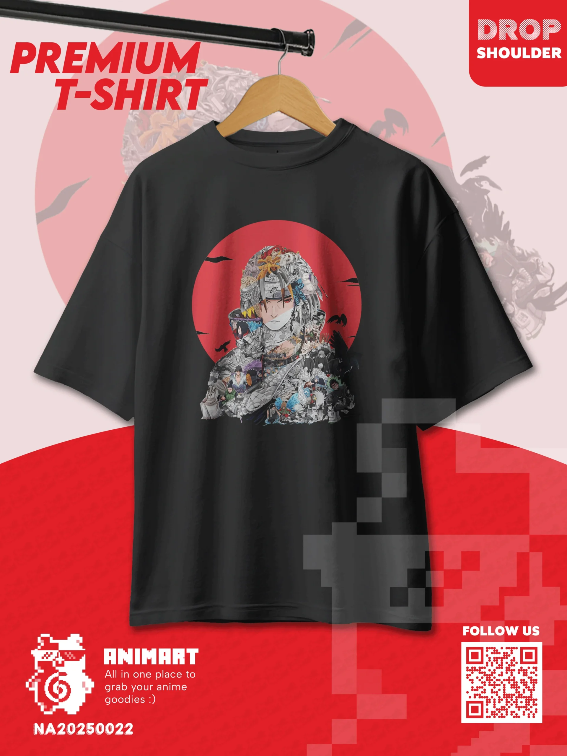 Itachi Uchiha Evolution – Naruto Drop Shoulder T-Shirt - AniMart
