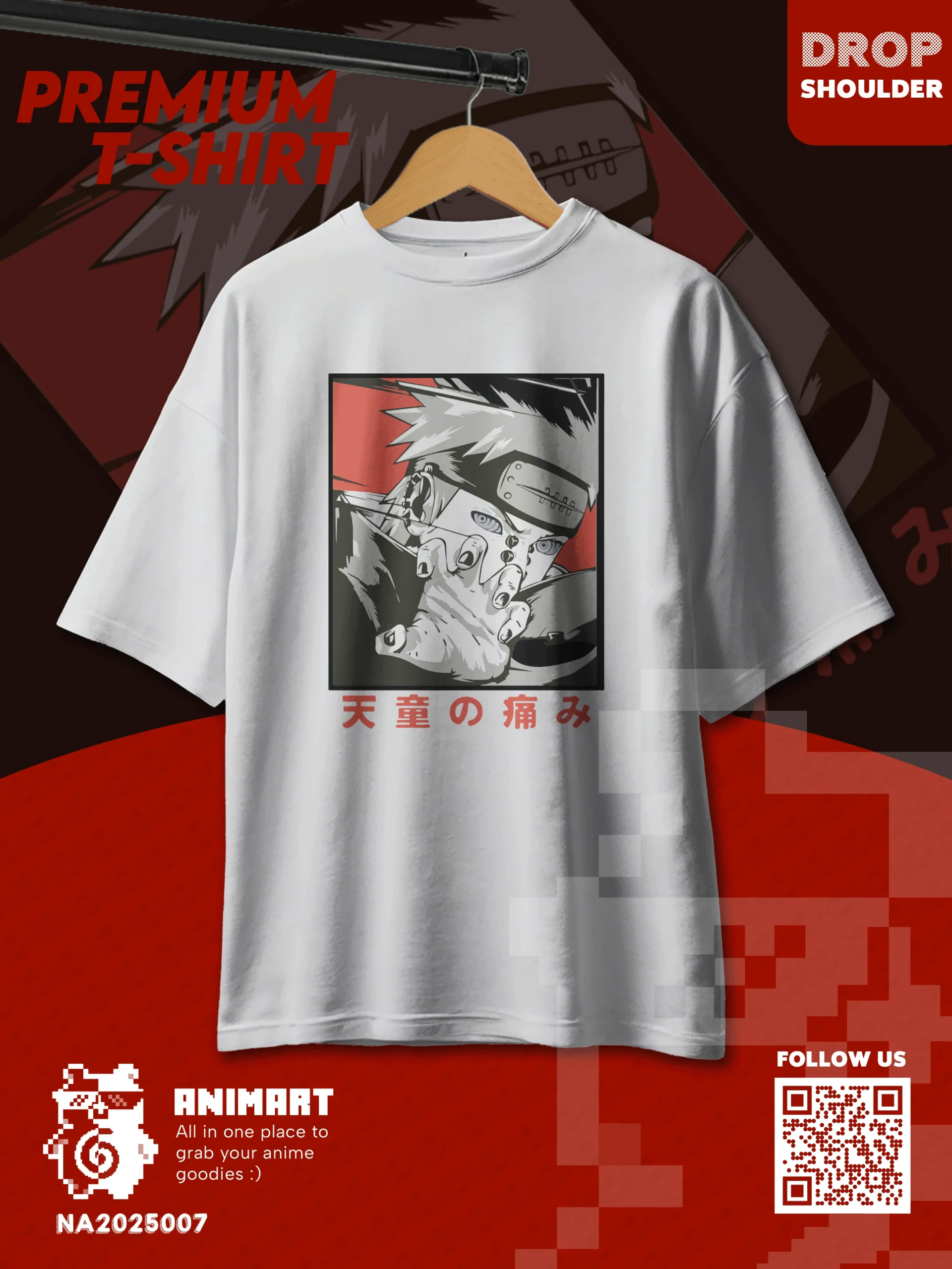 Pain Of The Akatsuki – Naruto Drop Shoulder T-Shirt - AniMart
